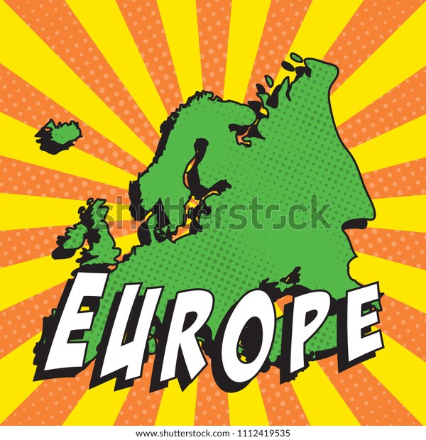 Map Europe Retro Comic Style On Stock Vector (Royalty Free) 1112419535 ...