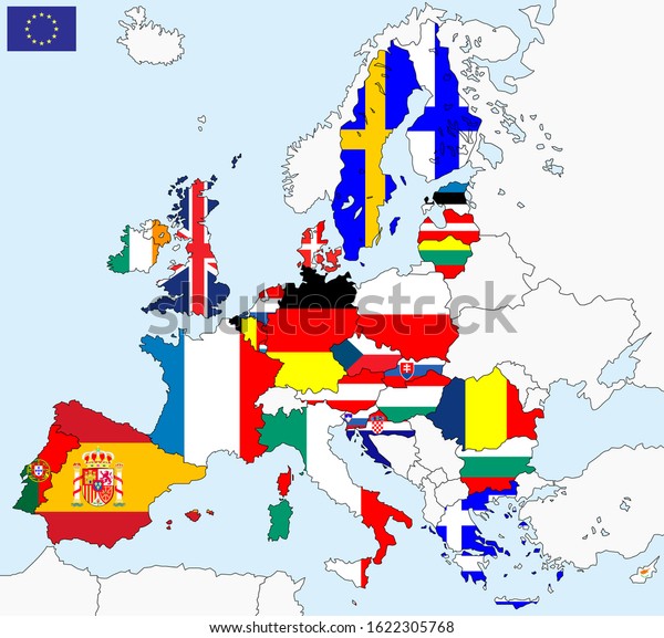 Map European Union Vector Image Stock Vector (Royalty Free) 1622305768 ...