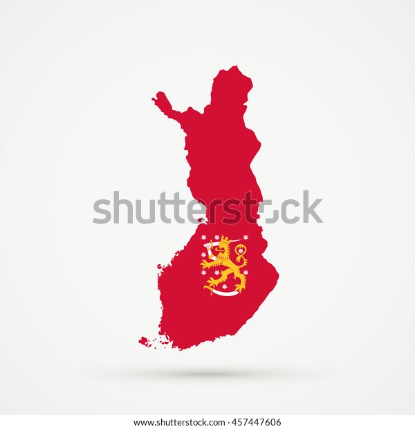 Map Finland Finland 1918 Flag Colors Stock Vector (Royalty Free ...