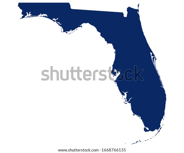 Map Florida Blue Colour Stock Vector (Royalty Free) 1668766135 ...