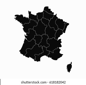 Map France Stock Vector (Royalty Free) 618182042 | Shutterstock