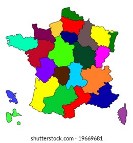 Map France Colored Vector Illustration Stock Vector (Royalty Free ...