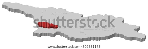 Map Georgia Guria 3dillustration Stock Vector (Royalty Free) 502381195 ...