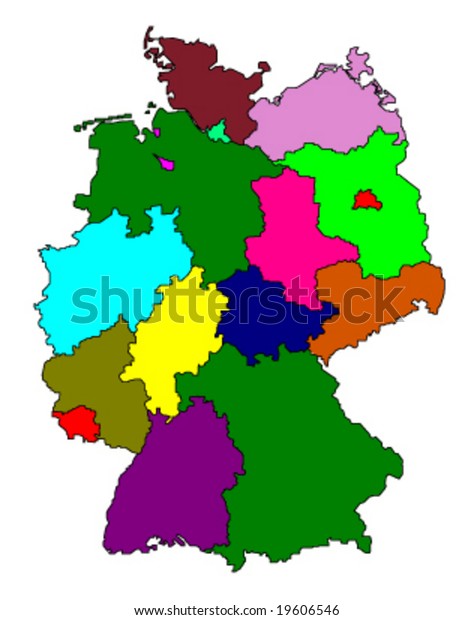 Map Germany Colored Vector Illustration: เวกเตอร์สต็อก (ปลอดค่า ...