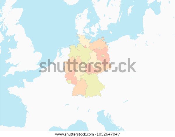 Map Germany Provinces Stock Vector (Royalty Free) 1052647049 | Shutterstock