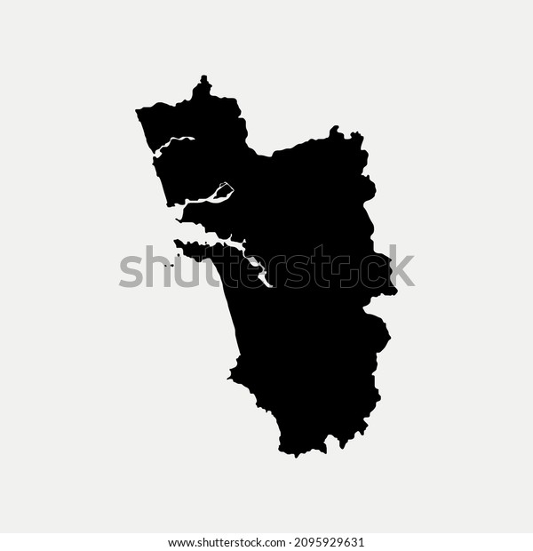 Map Goa India Region Outline Silhouette Stock Vector (Royalty Free ...