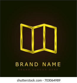 Map Golden Metallic Logo Stock Vector (Royalty Free) 703064989 ...