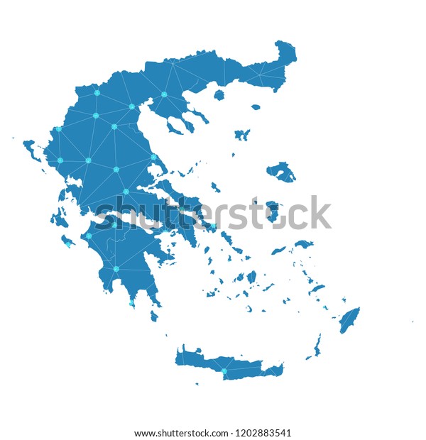 Map Greece Polygonal Wire Frame Low Stock Vector (Royalty Free ...