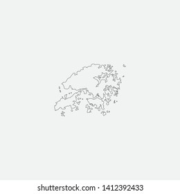 Map Hong Kong Graphic Element Illustration: เวกเตอร์สต็อก (ปลอดค่า ...