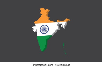Map India Flag Colors Stock Vector (Royalty Free) 1932681320 | Shutterstock