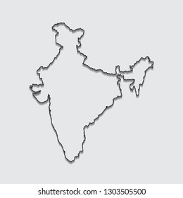 Map India Shadow On Gray Backgroundeps10 Stock Vector (Royalty Free ...