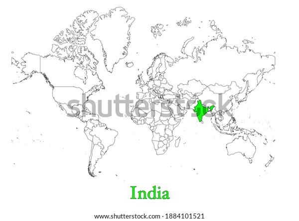 Map India Map Shows Location India 库存矢量图（免版税）1884101521 | Shutterstock