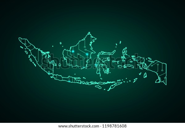 Map Indonesia Network Line Design Sphere Stock Vector (Royalty Free ...