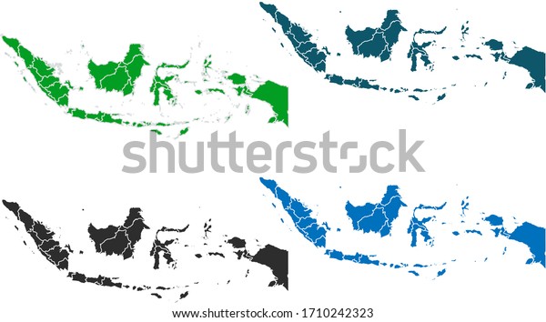 Map Indonesia Original Mapvariety Colors On Stock Vector (Royalty Free ...