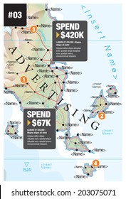 Map Infographic Advertising Stock Vector (Royalty Free) 203075071 ...