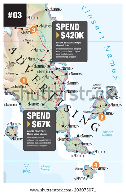 Map Infographic Advertising Stock Vector (Royalty Free) 203075071 ...
