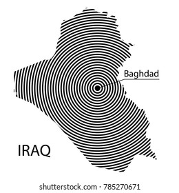 Map Iraq Abstract Black White Striped Stock Vector (Royalty Free ...