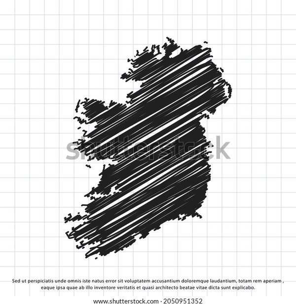 Map Ireland Freehand Drawing On Sheet Stock Vector (Royalty Free ...