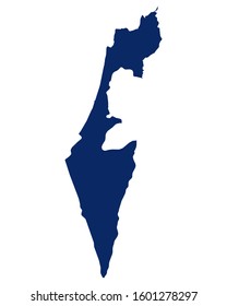 Map Israel Blue Colour Stock Vector (Royalty Free) 1601278297 ...
