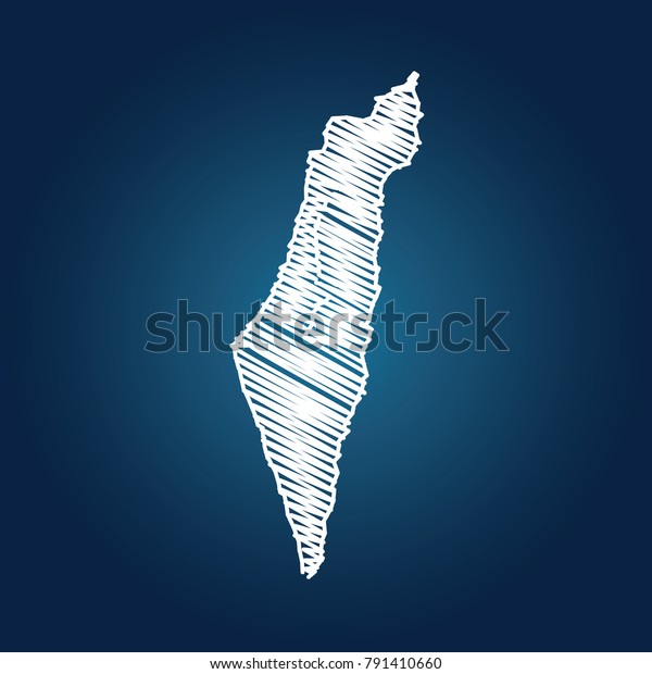 Map Israel Drawing Map On Blackboard Stock Vector (Royalty Free ...