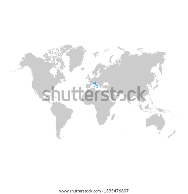 Map Italy Highlighted Blue On World Stock Vector (Royalty Free ...