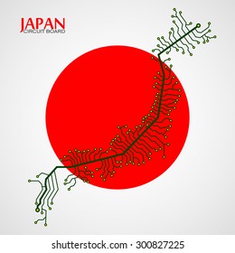 Map Japan Electronic Circuit Technology Background Stock Vector ...