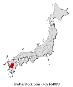 Map Japan Kumamoto Stock Vector (Royalty Free) 432164098 | Shutterstock