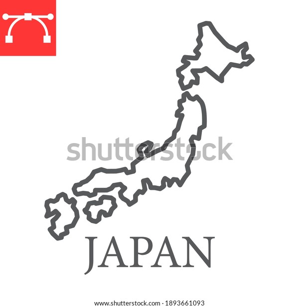Map Japan Line Icon Country Geography Stock Vector (Royalty Free ...