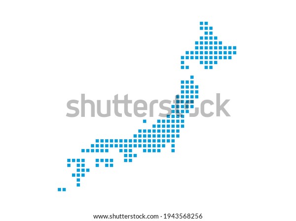 Map Japan Simplified Dot Illustration Digital Stock Vector (Royalty ...