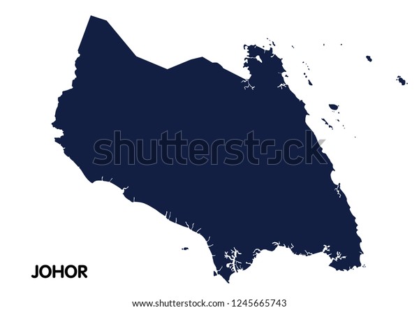 Map Johor Malaysia Stock Vector (Royalty Free) 1245665743
