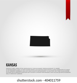Map Kansas State Vector Illustration Design Stock Vector (Royalty Free ...