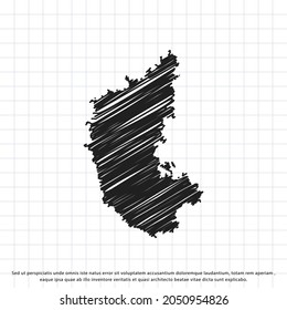 Map Karnataka Freehand Drawing On Sheet Stock Vector (Royalty Free ...