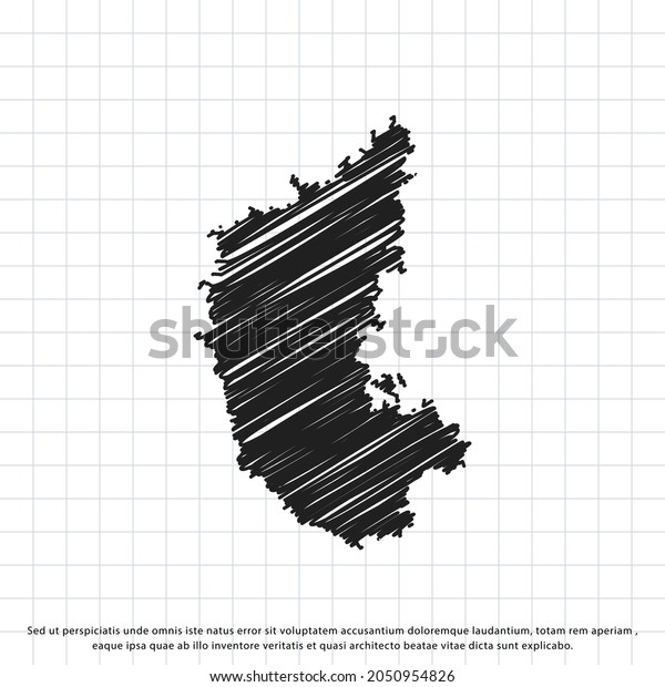 Map Karnataka Freehand Drawing On Sheet Stock Vector (Royalty Free ...