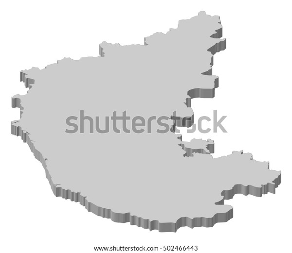 Map Karnataka India 3dillustration Stock Vector (Royalty Free) 502466443