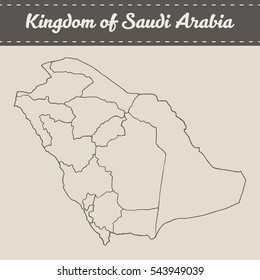 Map Kingdom Saudi Arabia Separable Borders Stock Vector (Royalty Free ...