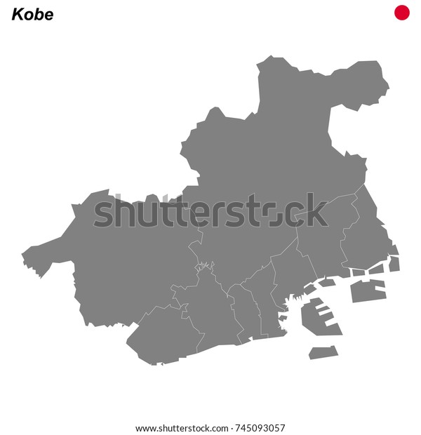 Map Kobe City Borders Districts Stock Vector (Royalty Free) 745093057 ...