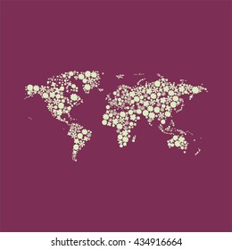 Map Laid Out Flowers Painted Vector Stock Vector (Royalty Free ...