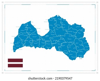 Map Latvia Vector Illustration Stock Vector (Royalty Free) 2190379547 ...