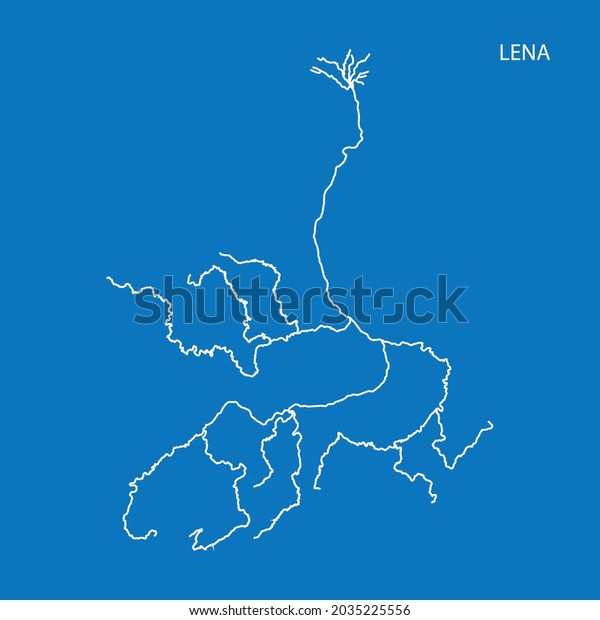 Map Lena River Drainage Basin Simple Stock Vector (Royalty Free ...
