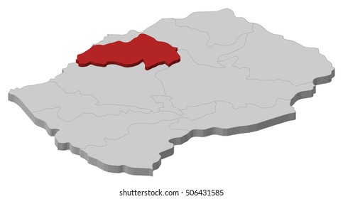 Map Lesotho Maseru 3dillustration Stock Vector (Royalty Free) 506431336 ...