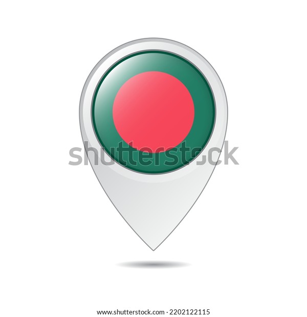 Map Location Tag Bangladesh Flag Stock Vector (Royalty Free) 2202122115 ...