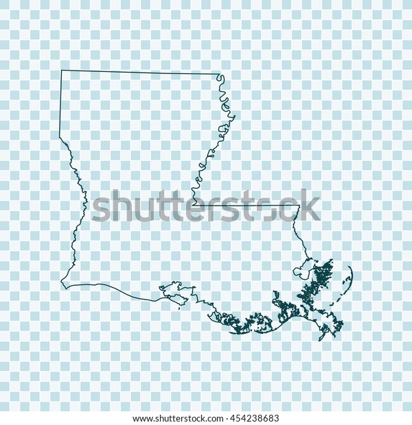Map Louisiana Stock Vector (Royalty Free) 454238683 | Shutterstock