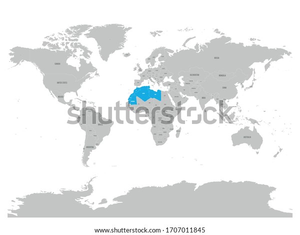 Map Maghreb Countries Northwest Africa States Stock Vector (Royalty ...