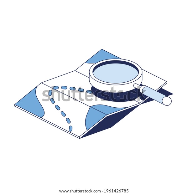 Map Magnifier Area Exploration Search Vector 스톡 벡터(로열티 프리) 1961426785 ...
