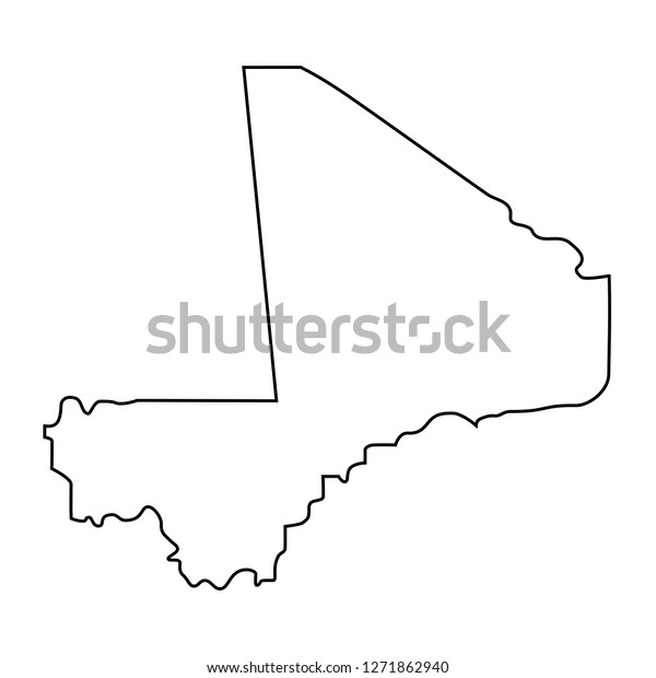 Map Mali Outline Silhouette Map Mali Stock Vector (Royalty Free ...