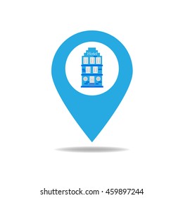 Map Pointer School Building Icon Stock Vector (Royalty Free) 289741127