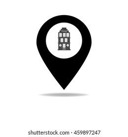 Map Marker Icon Hotel Stock Vector (Royalty Free) 459897247 | Shutterstock
