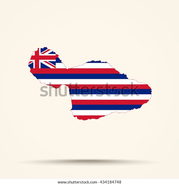 Map Maui Hawaii Flag Colors Stock Vector (Royalty Free) 434184748 ...