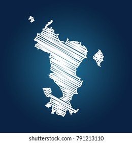 Map Mayotte Drawing Map On Blackboard Stock Vector (Royalty Free ...