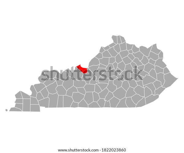 Map Meade Kentucky On White Stock Vector (Royalty Free) 1822023860 ...